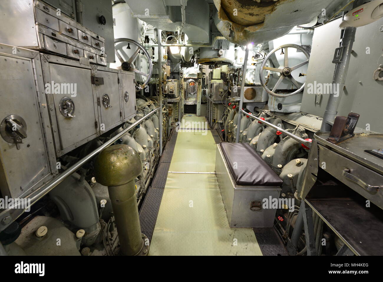 The inside of USS Clamagore a Guppy class submarine Stock Photo - Alamy
