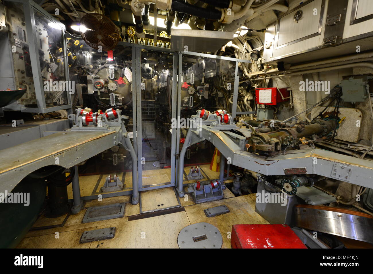 The inside of USS Clamagore a Guppy class submarine Stock Photo - Alamy