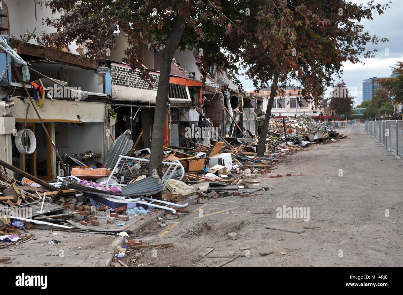 Christchurch Earthquake - Total Devastation in Colombo Street Stock ...