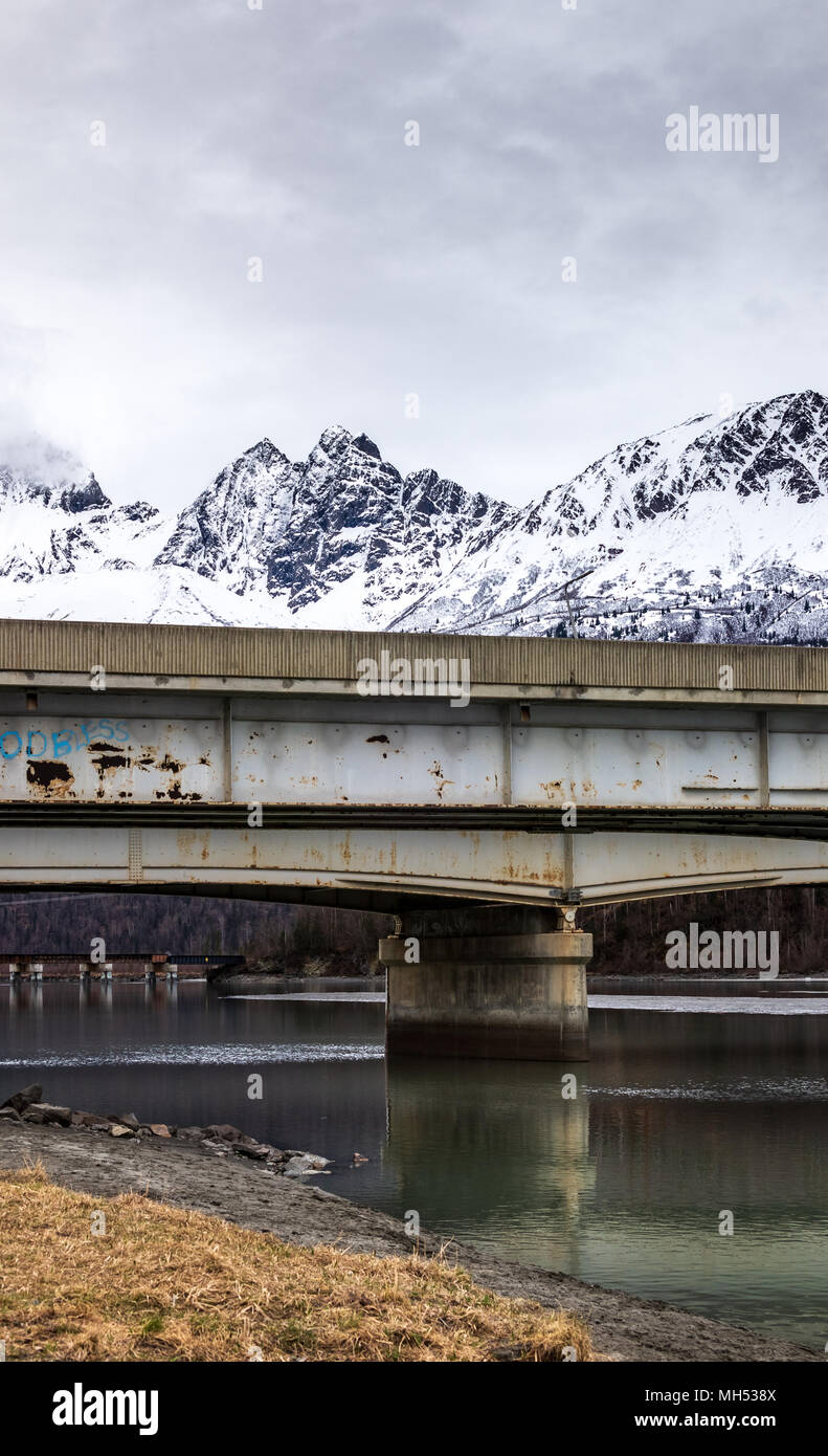 Knik River Bridge and Chugach Mountains. Glenn Highway. The Knik River ...