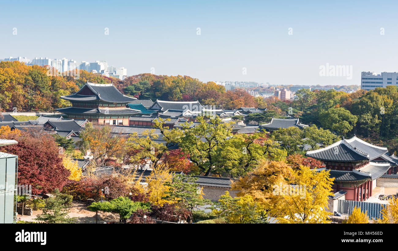 Gyeongbokgung and bugaksan or baegaksan mountain hi-res stock ...