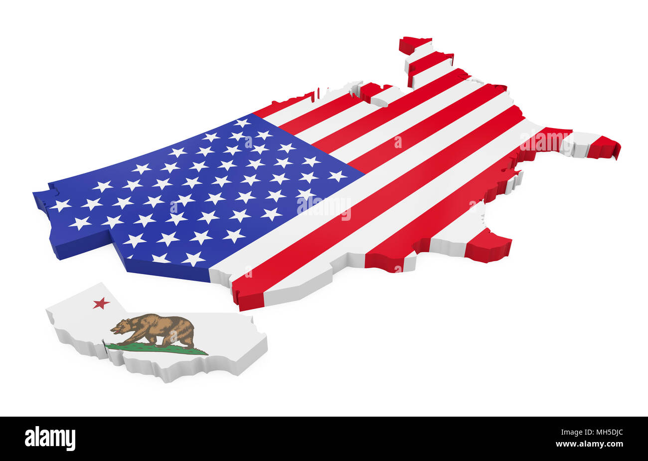 Calexit (California Exit) Concept Isolated Stock Photo - Alamy