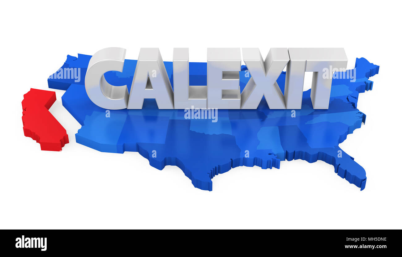 Calexit (California Exit) Concept Isolated Stock Photo - Alamy