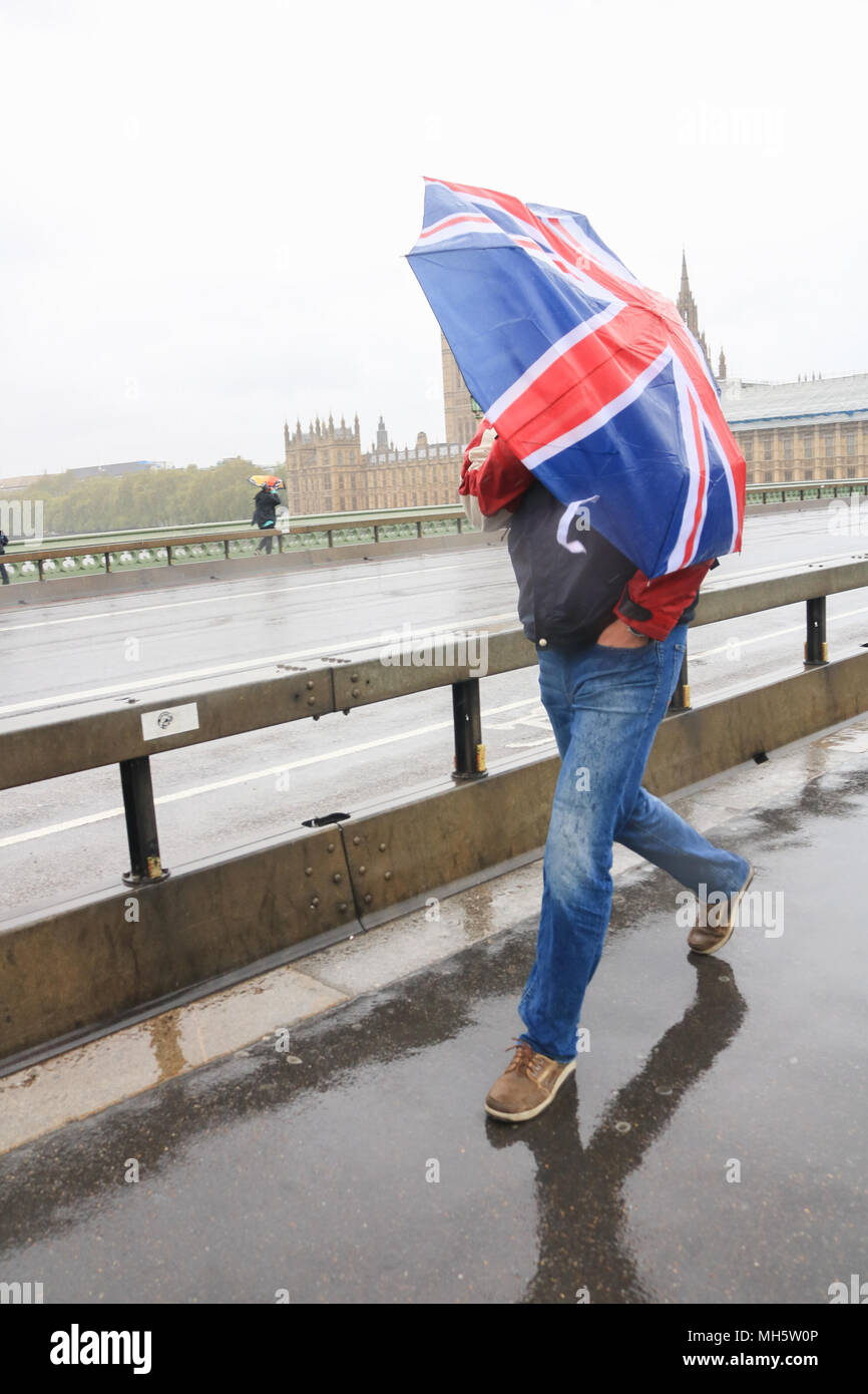 London UK. 30th April 2018. Commuters and tourists struggle to cope ...