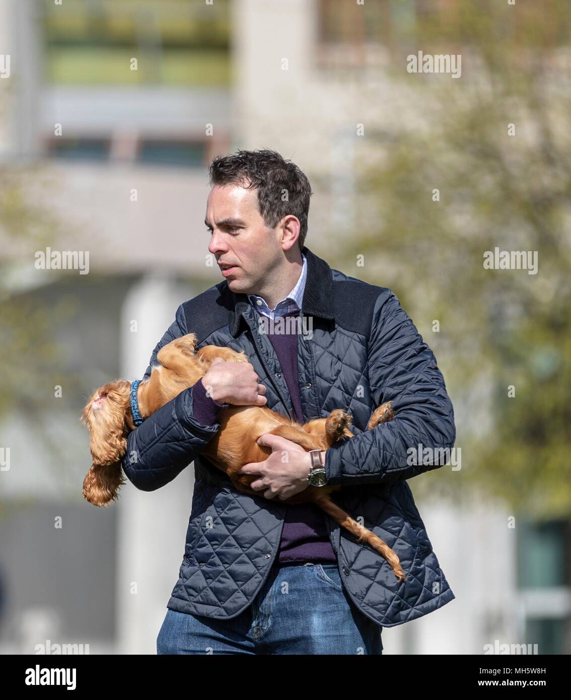 Edinburgh, UK. 30th April 2018. Politicians and their dogs demonstrate ...