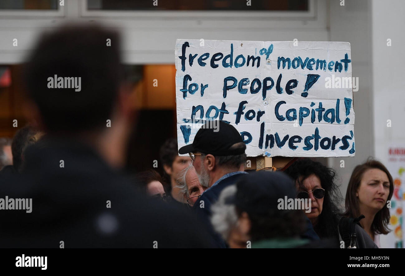 Berlin, Germany. 30th April, 2018. Participants of a demonstration ...