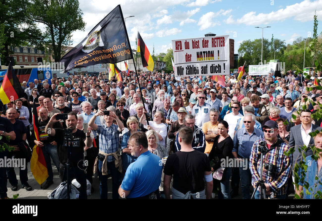 Zwickau, Germany. 30th April, 2018. Participants of the Alternative for ...