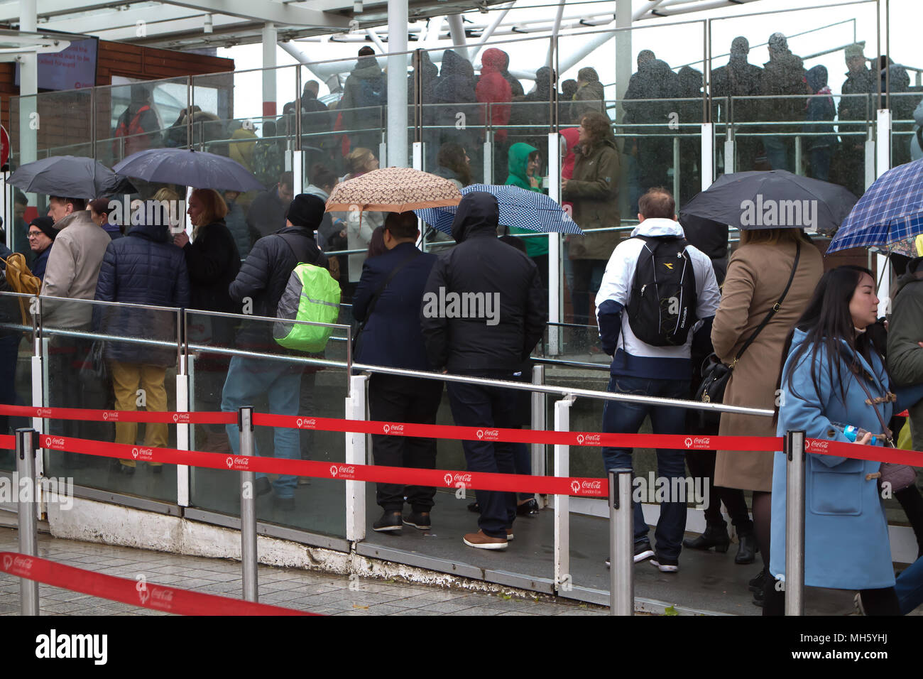 London,UK,30th April 2018,Cold, wet and breezy day in London as the ...