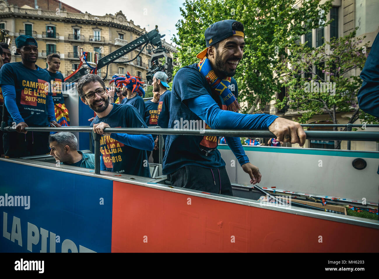 Barcelona, Spain. 30 April, 2018: FC Barcelona forward LUIS SUAREZ ...