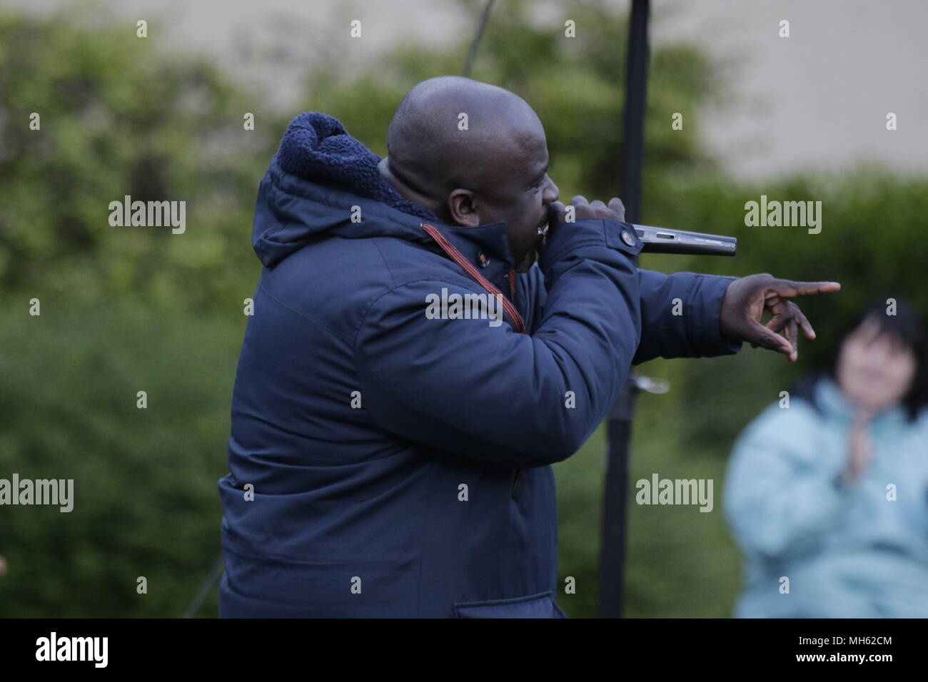 Mainz, Germany. 30th April 2018. Right-wing activist Serge Menga ...