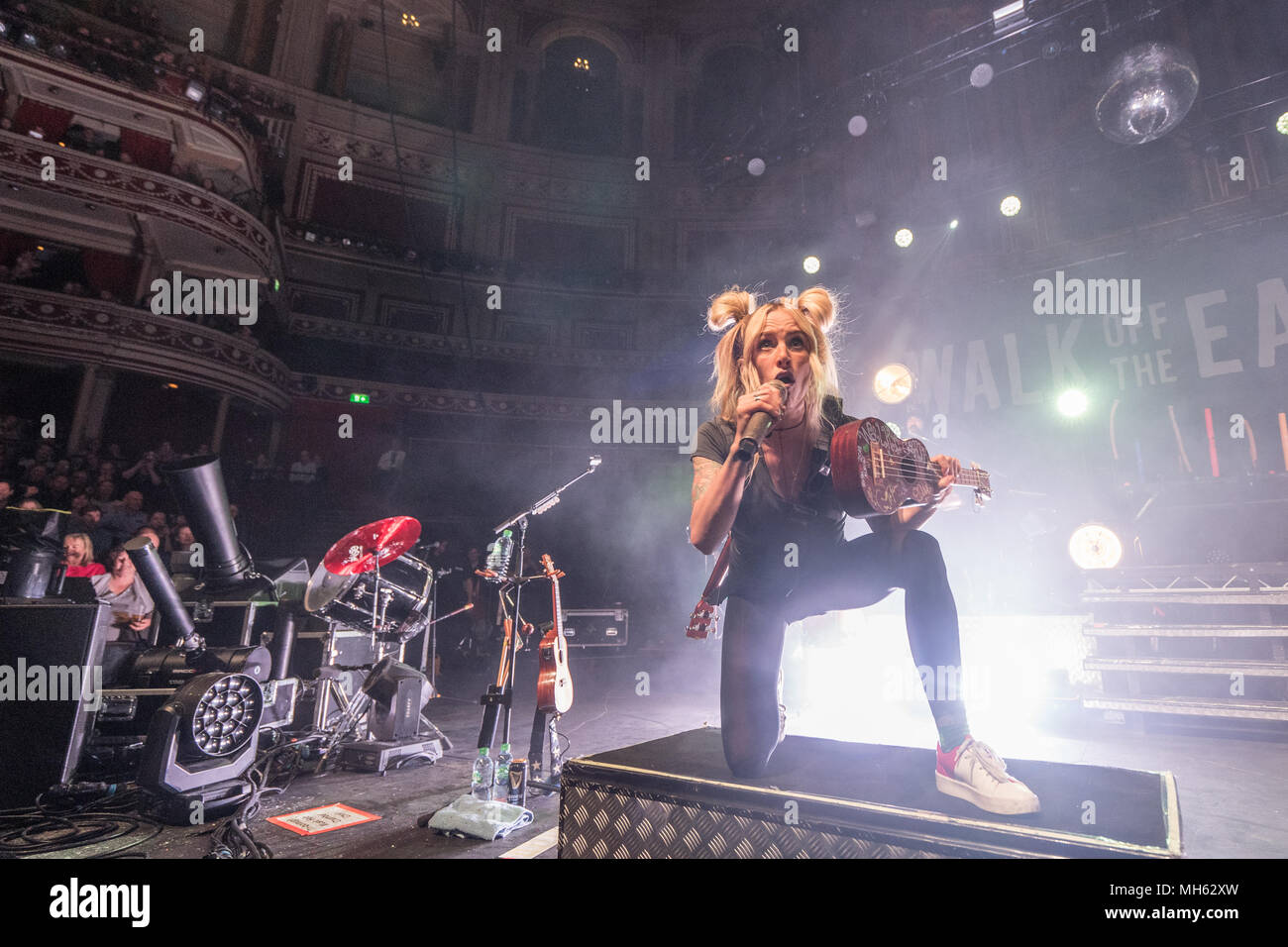 Sarah Blackwood of Walk Off The Earth performing live on stage at The ...