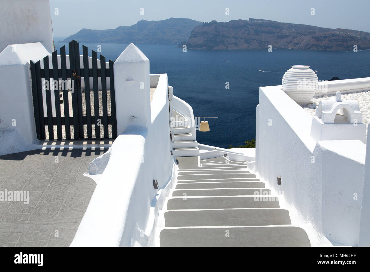 stairs down to ocean on greek island Stock Photo - Alamy