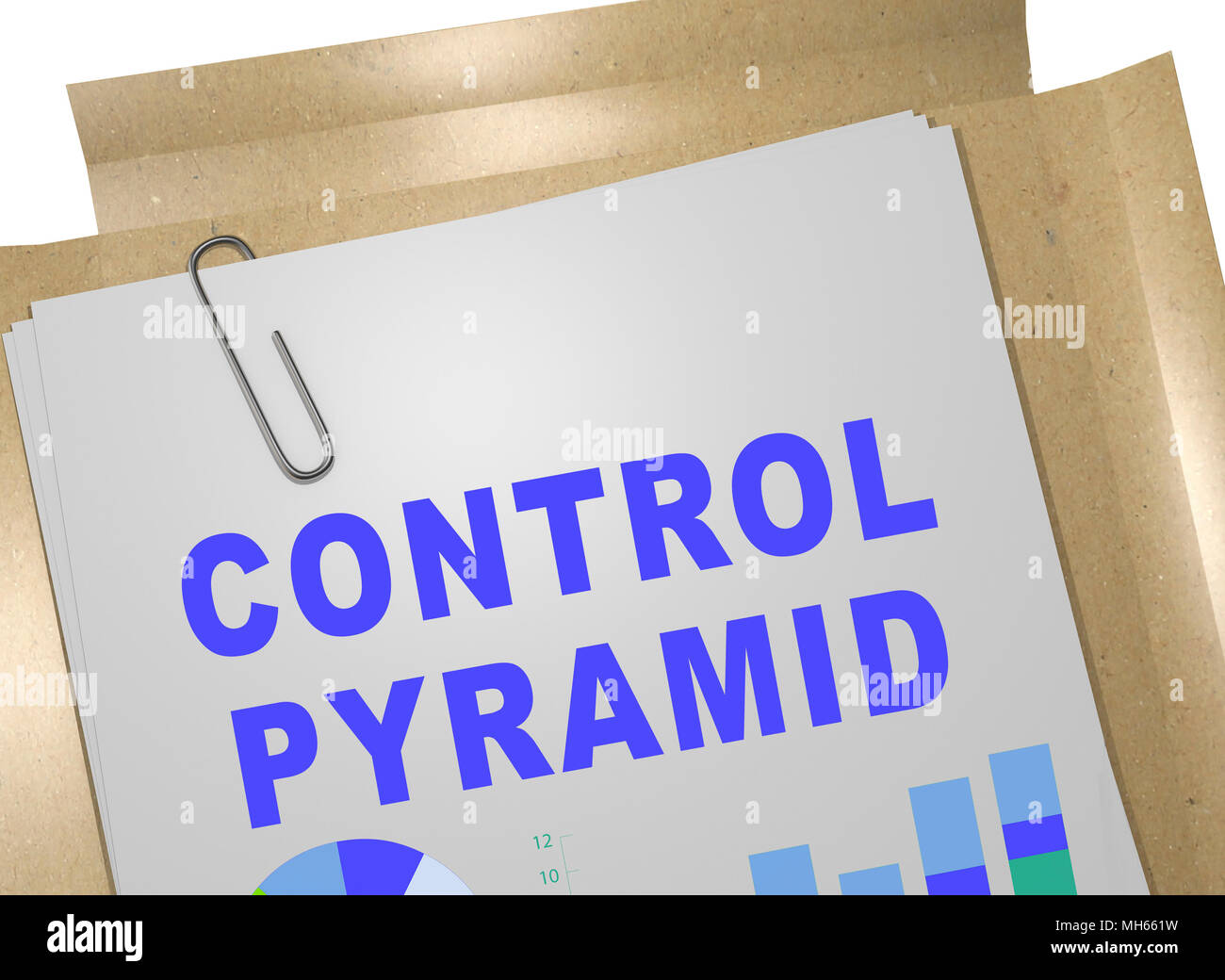 3D illustration of CONTROL PYRAMID title on business document Stock ...