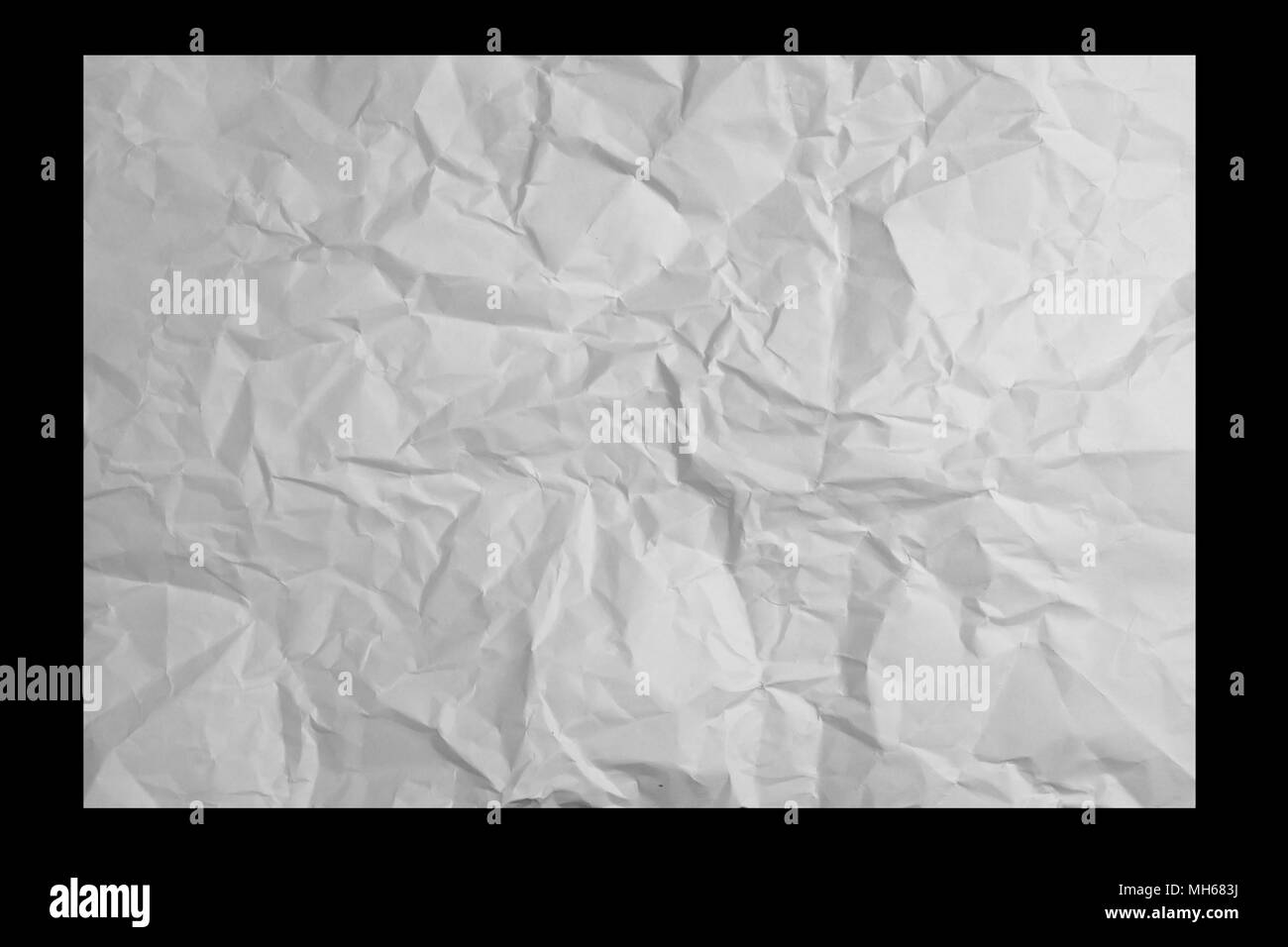 White crumpled paper list texture or background Stock Photo - Alamy