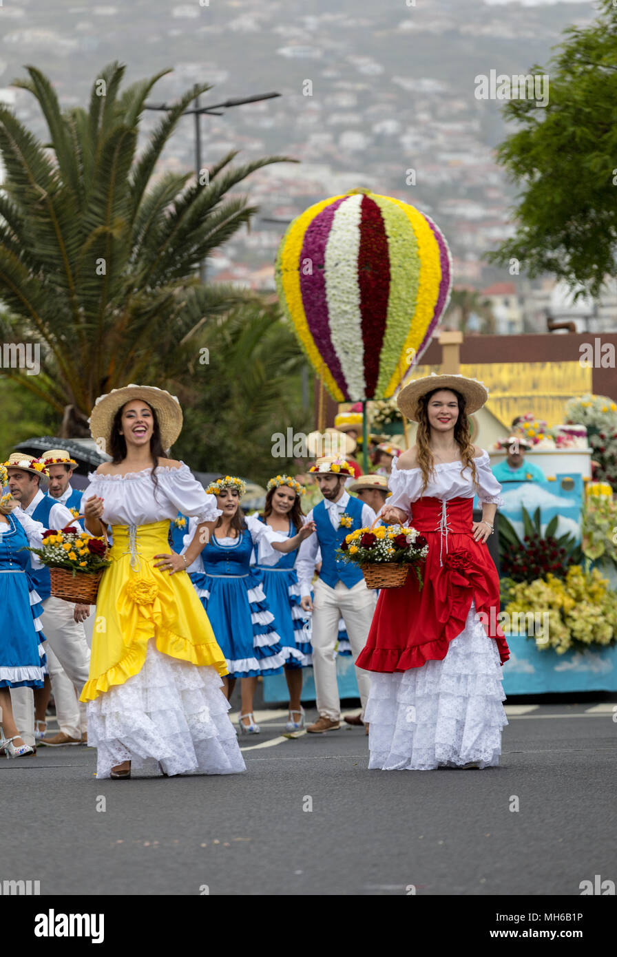 Funchal; Madeira; Portugal - April 22; 2018: Annual parade of the ...