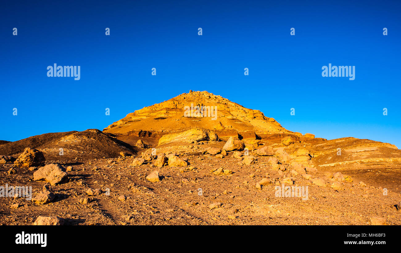 Nature on the sunset near the Bahariya Oasis in the Sahara Desert in ...