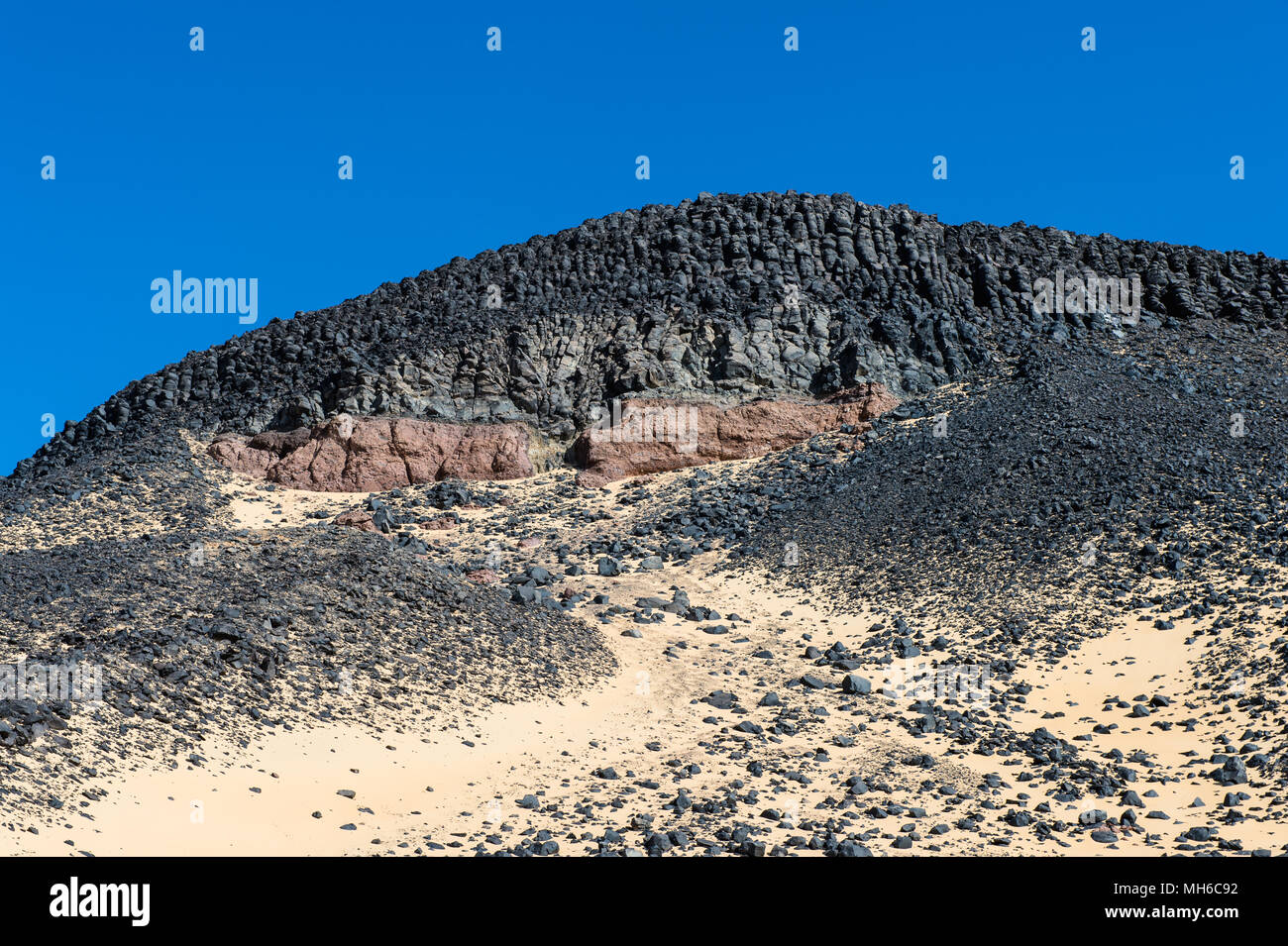 Volcanic formations of the Black Desert in Lybian Desert Stock Photo ...