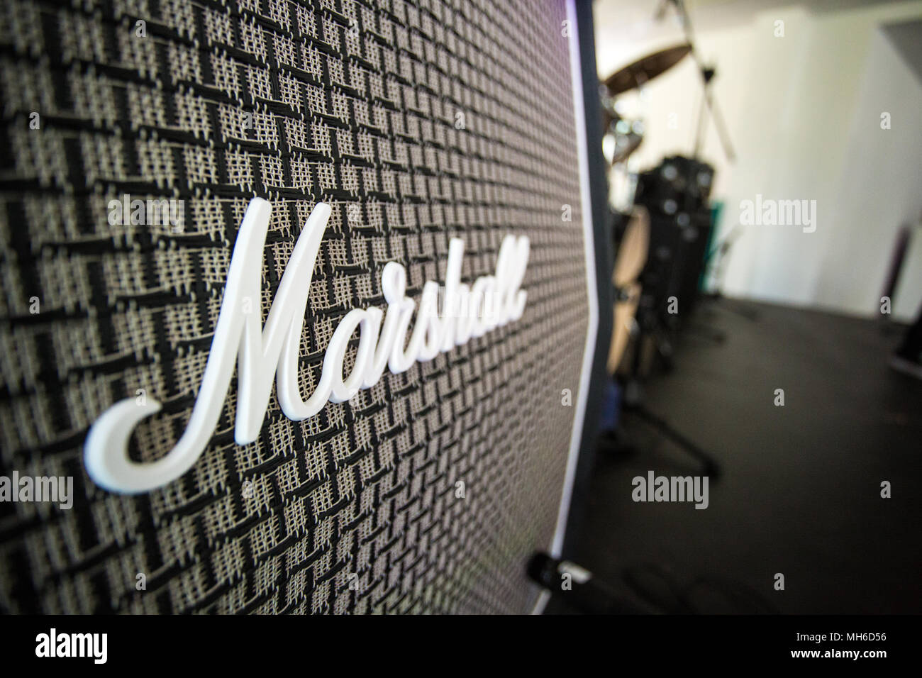 Reading/United Kingdom - August 22, 2015: An amplifier for a musical ...