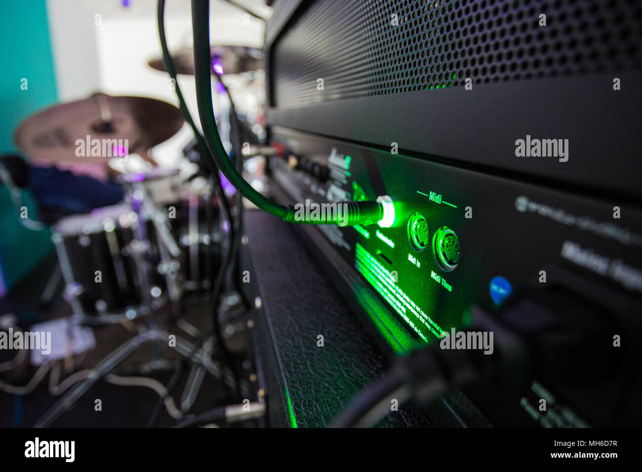 Reading/United Kingdom - August 22, 2015: An amplifier for a musical ...