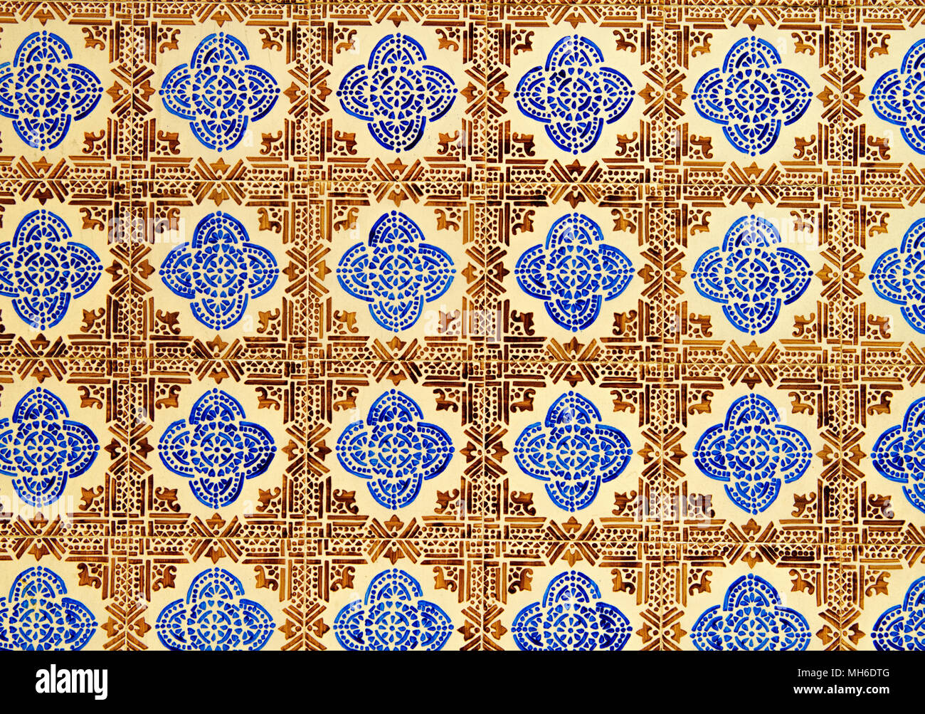 Detail of the traditional tiles from facade of old house Stock Photo ...