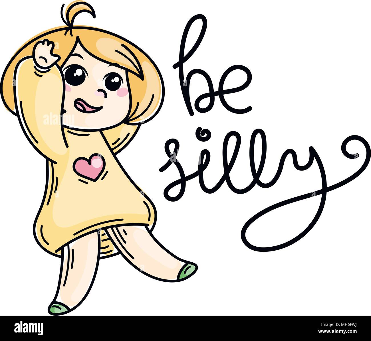 Be silly. Cute cartoon kids. Vector and illustration Stock Vector Image ...