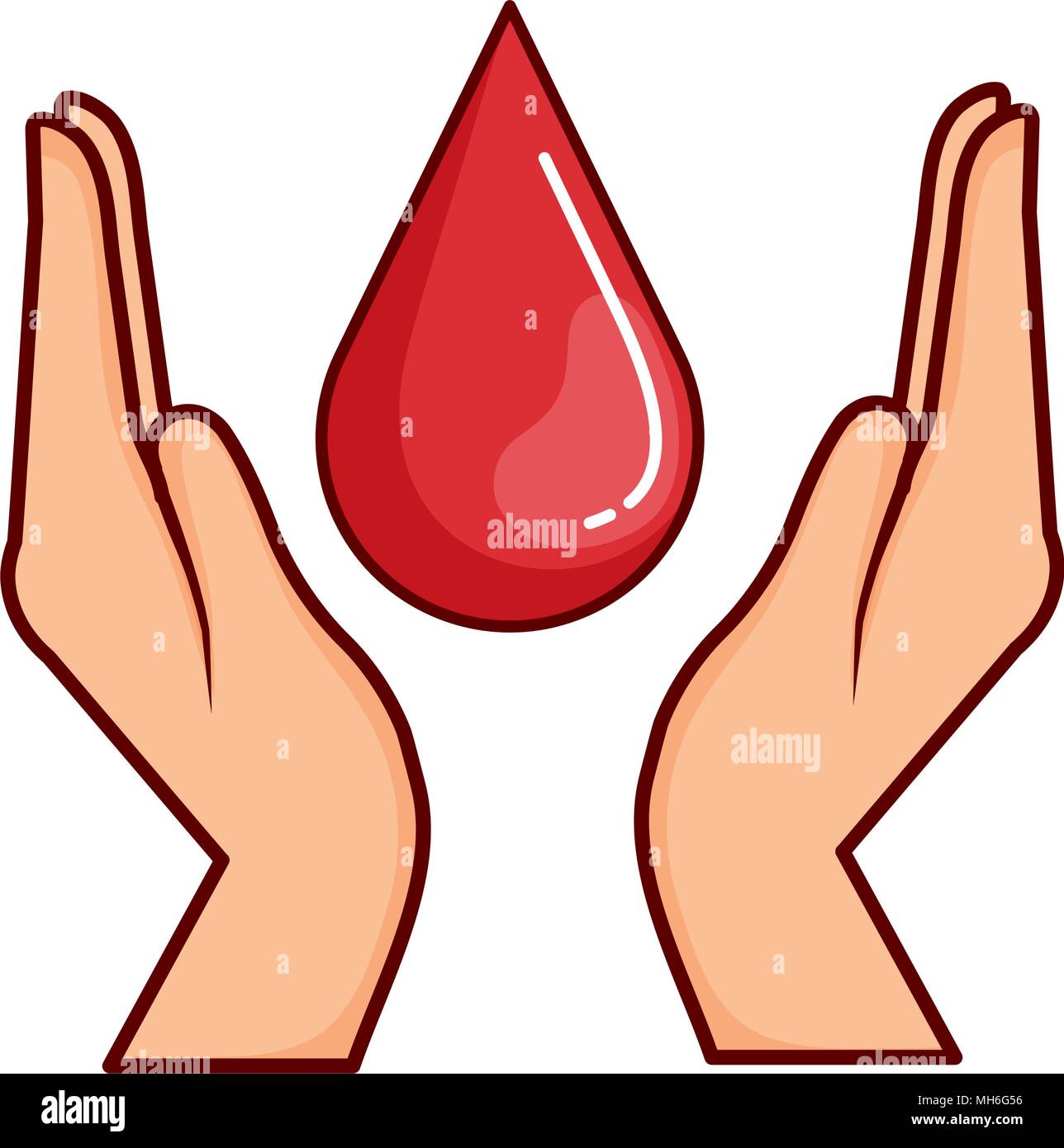 hands protected drop blood Stock Vector Image & Art - Alamy