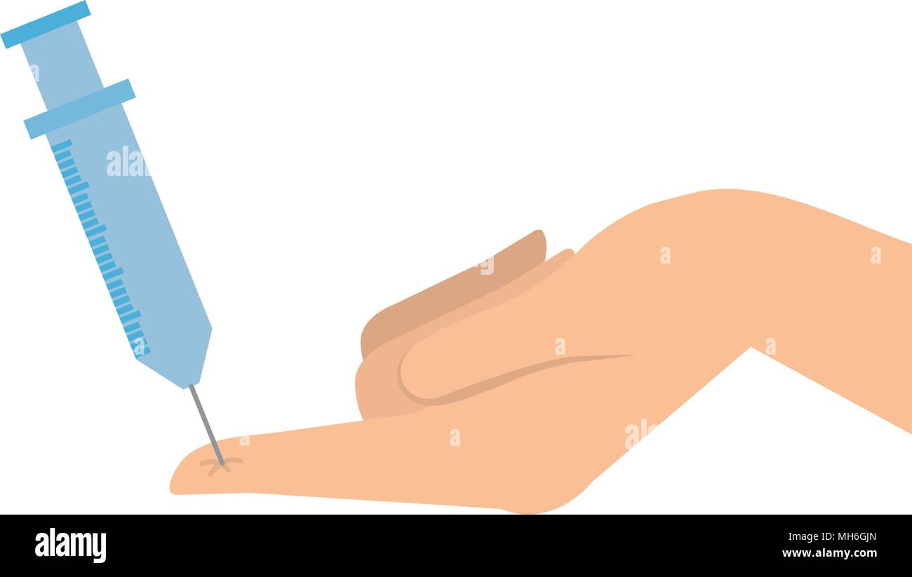 medical injection with hand patient Stock Vector Image & Art - Alamy