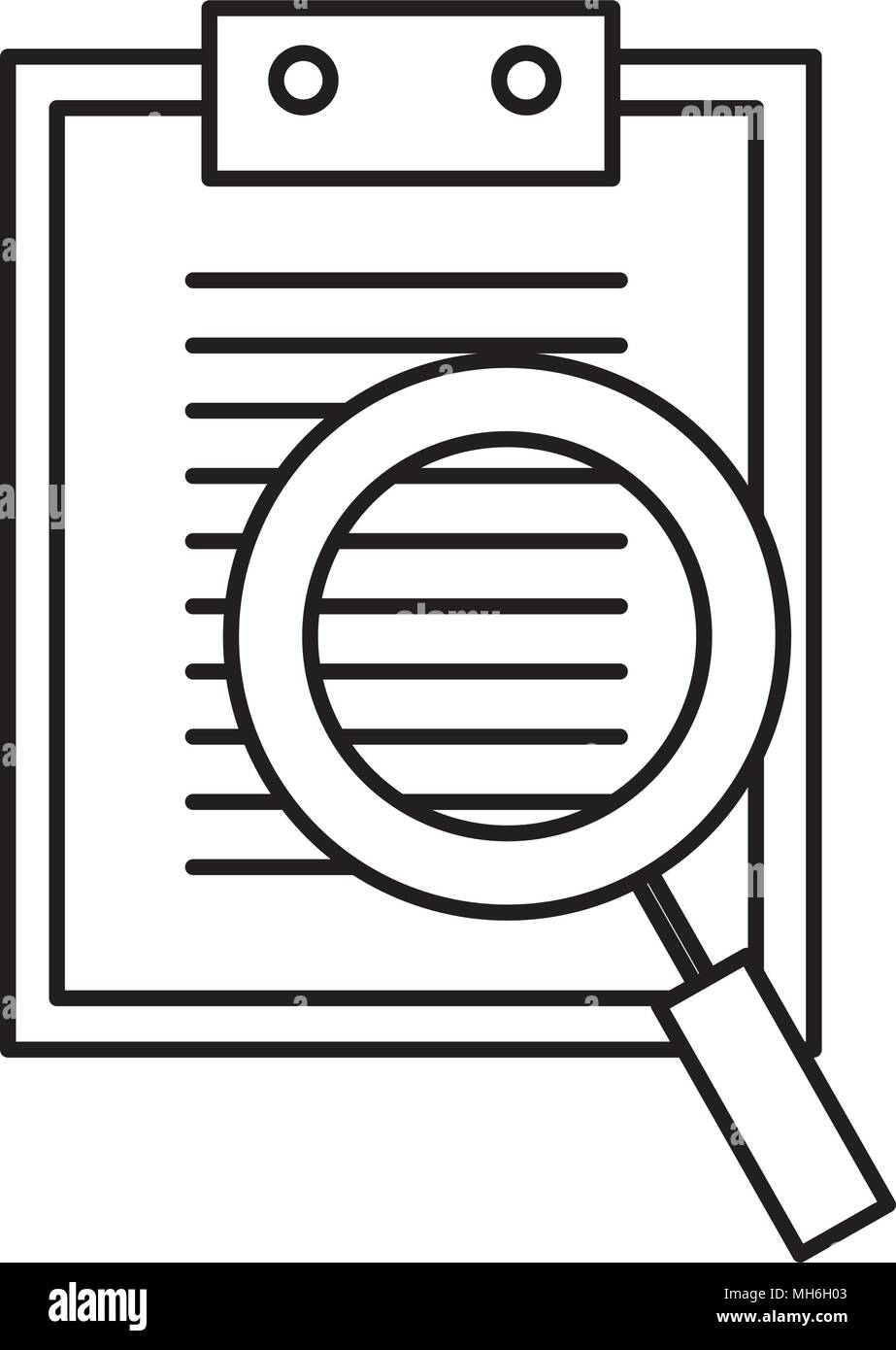 checklist document with magnifying glass Stock Vector Image & Art - Alamy