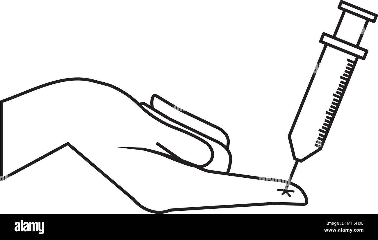 medical injection with hand patient Stock Vector Image & Art - Alamy