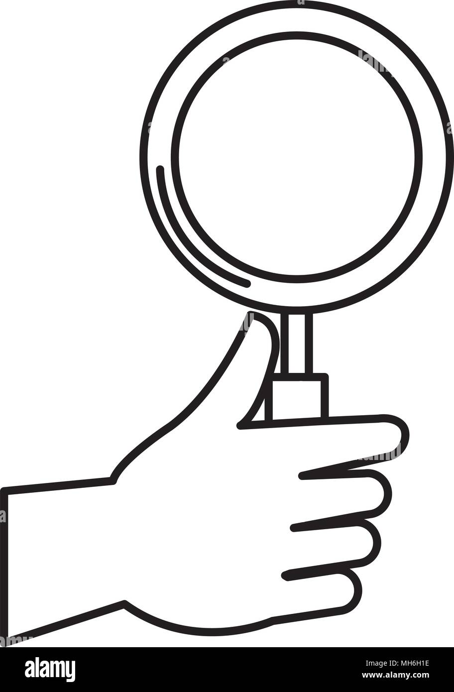 hand human with magnifying glass isolated icon Stock Vector Image & Art ...