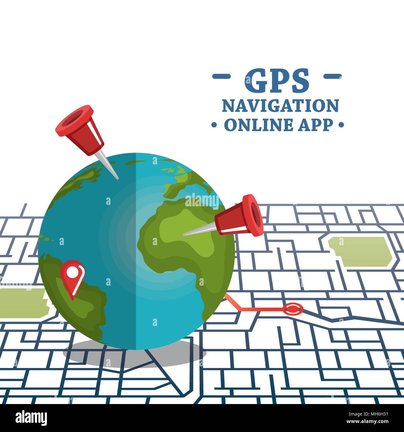 world planet with gps navigation icons Stock Vector Image & Art - Alamy