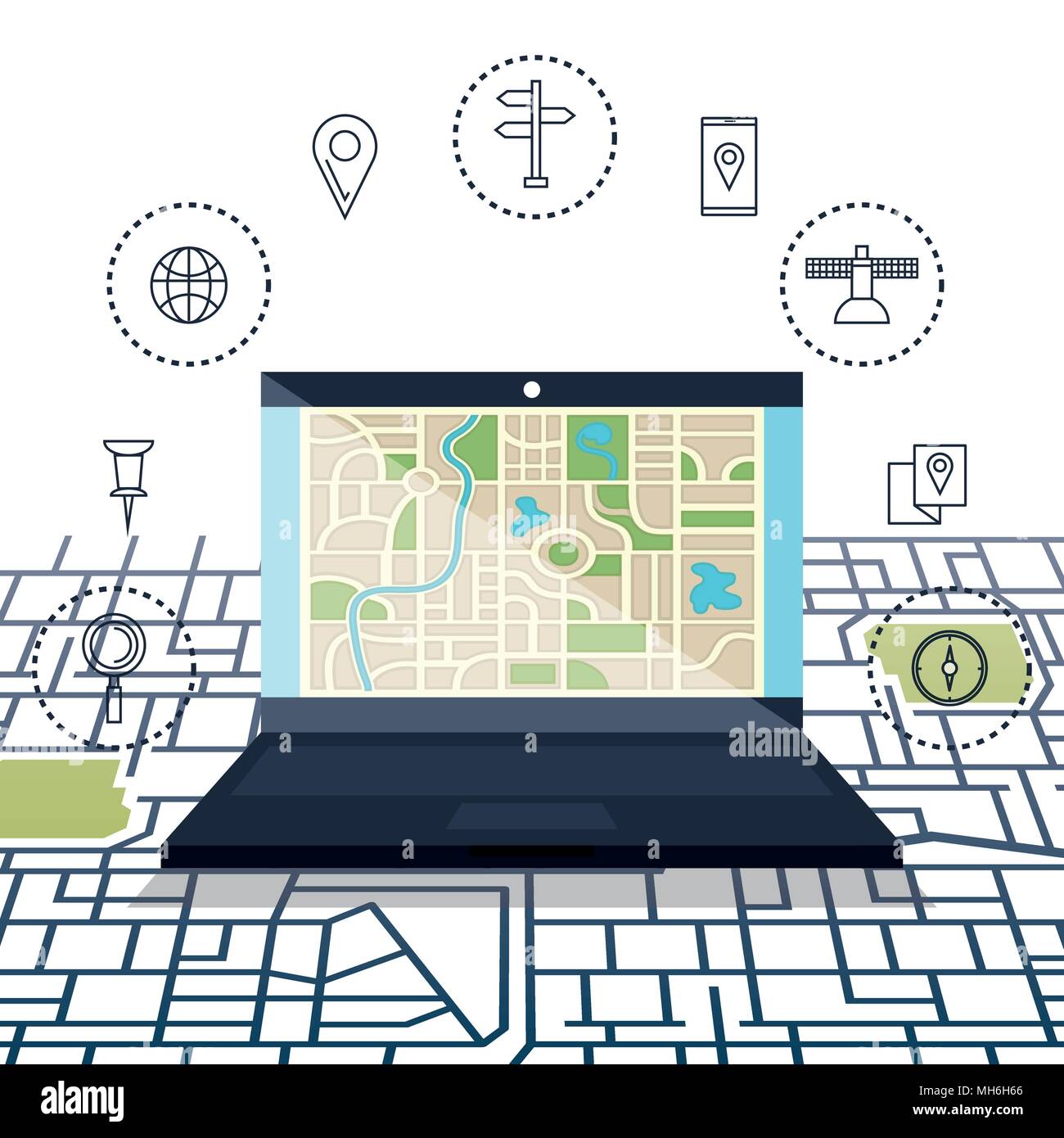 Laptop positioning Stock Vector Images - Alamy