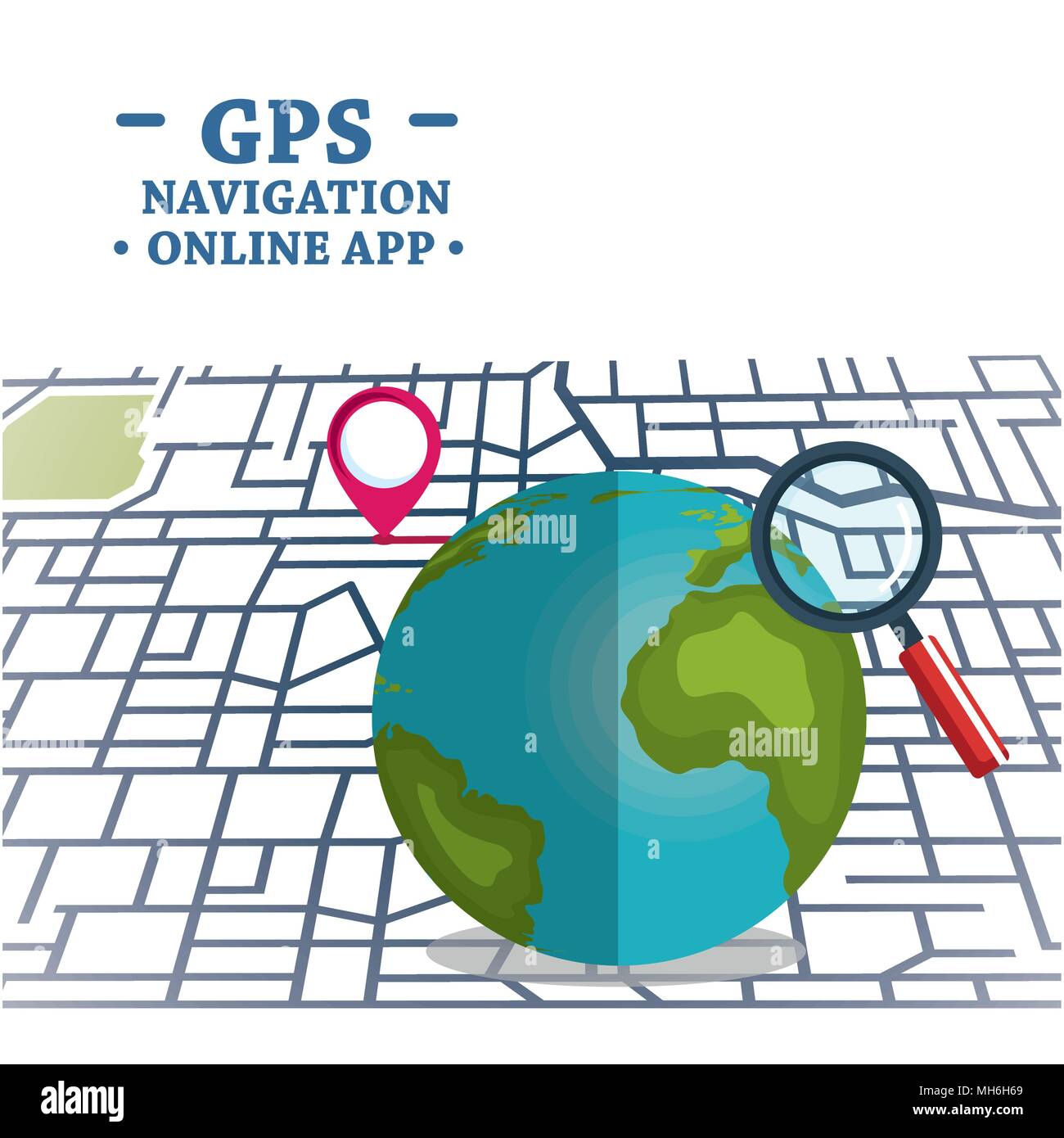 world planet with gps navigation icons Stock Vector Image & Art - Alamy