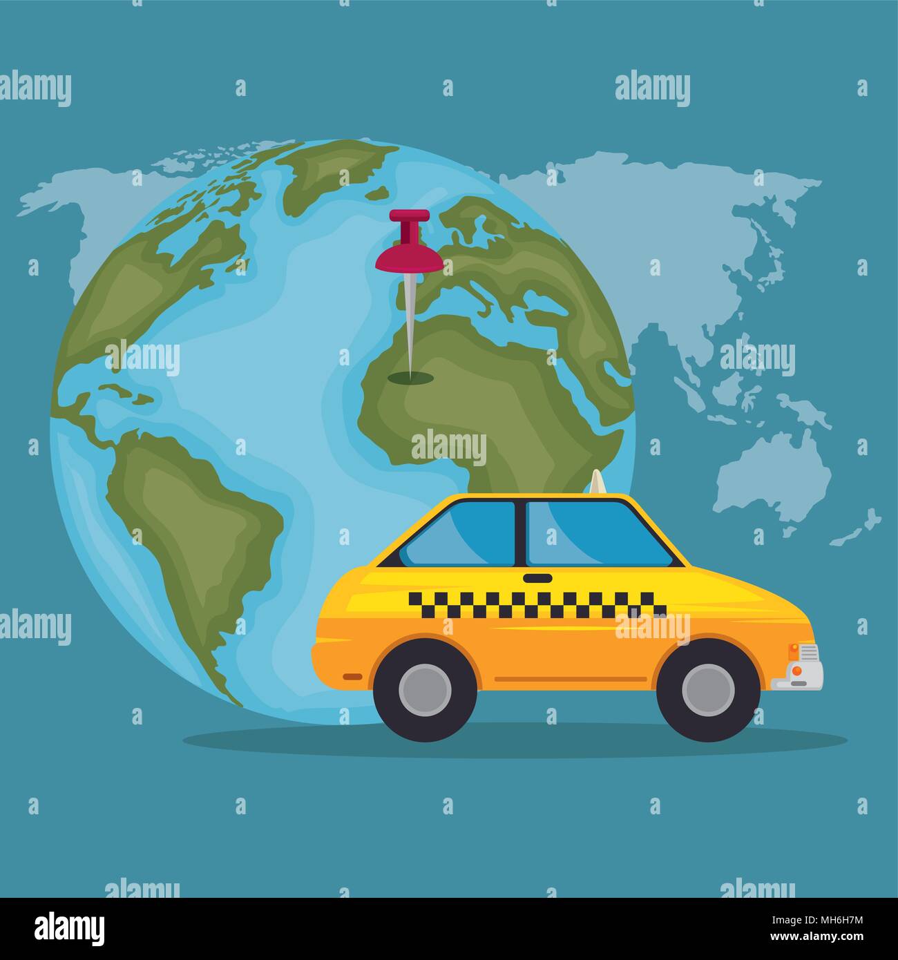 world planet with gps navigation icons Stock Vector Image & Art - Alamy