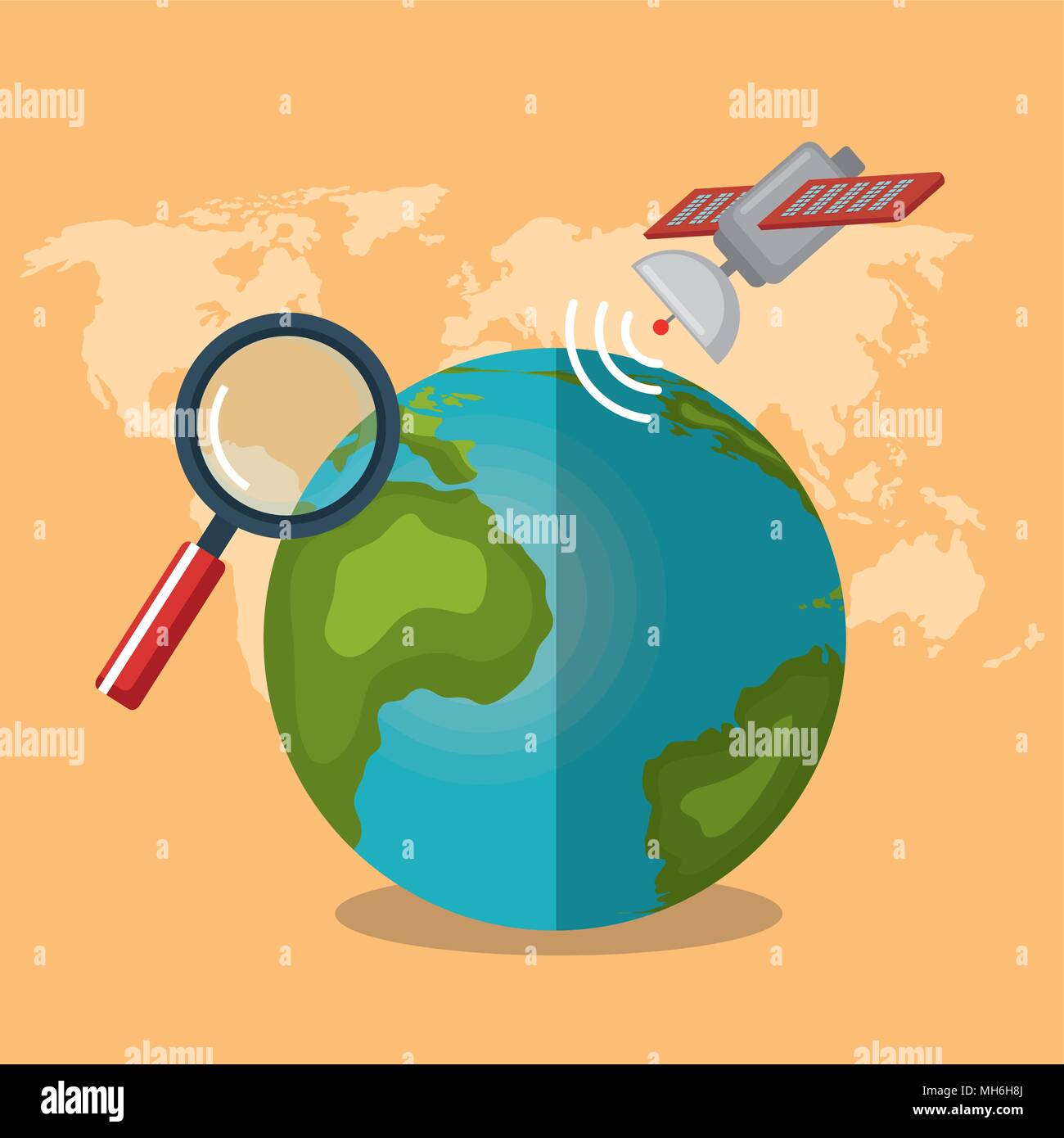 world planet with gps navigation icons Stock Vector Image & Art - Alamy