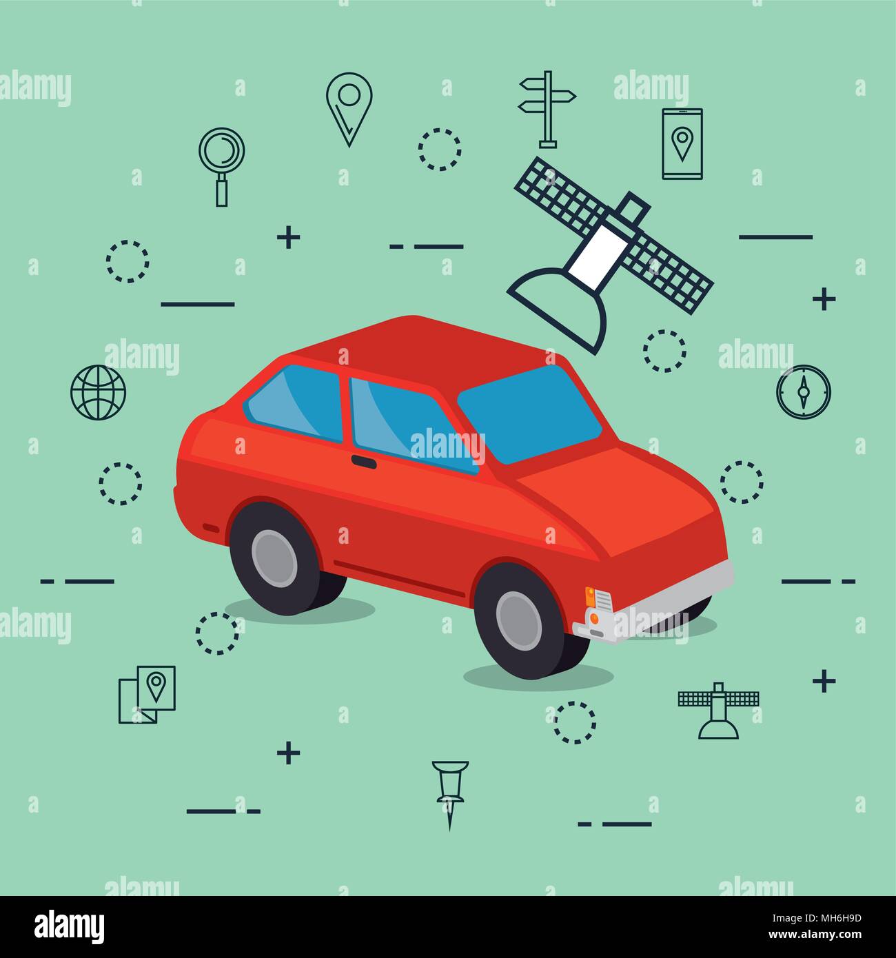 gps navigation set icons Stock Vector Image & Art - Alamy