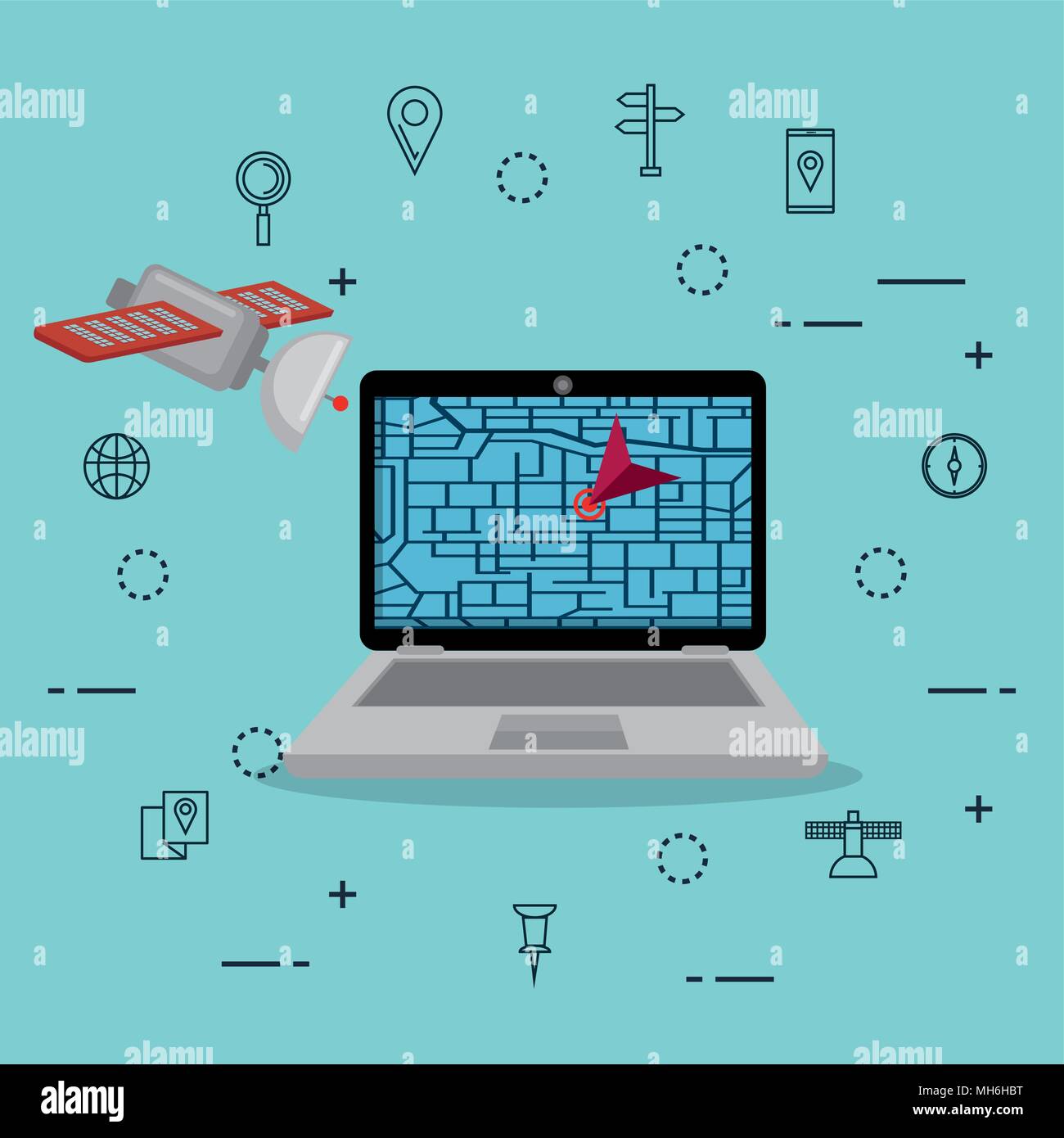 Laptop positioning Stock Vector Images - Alamy