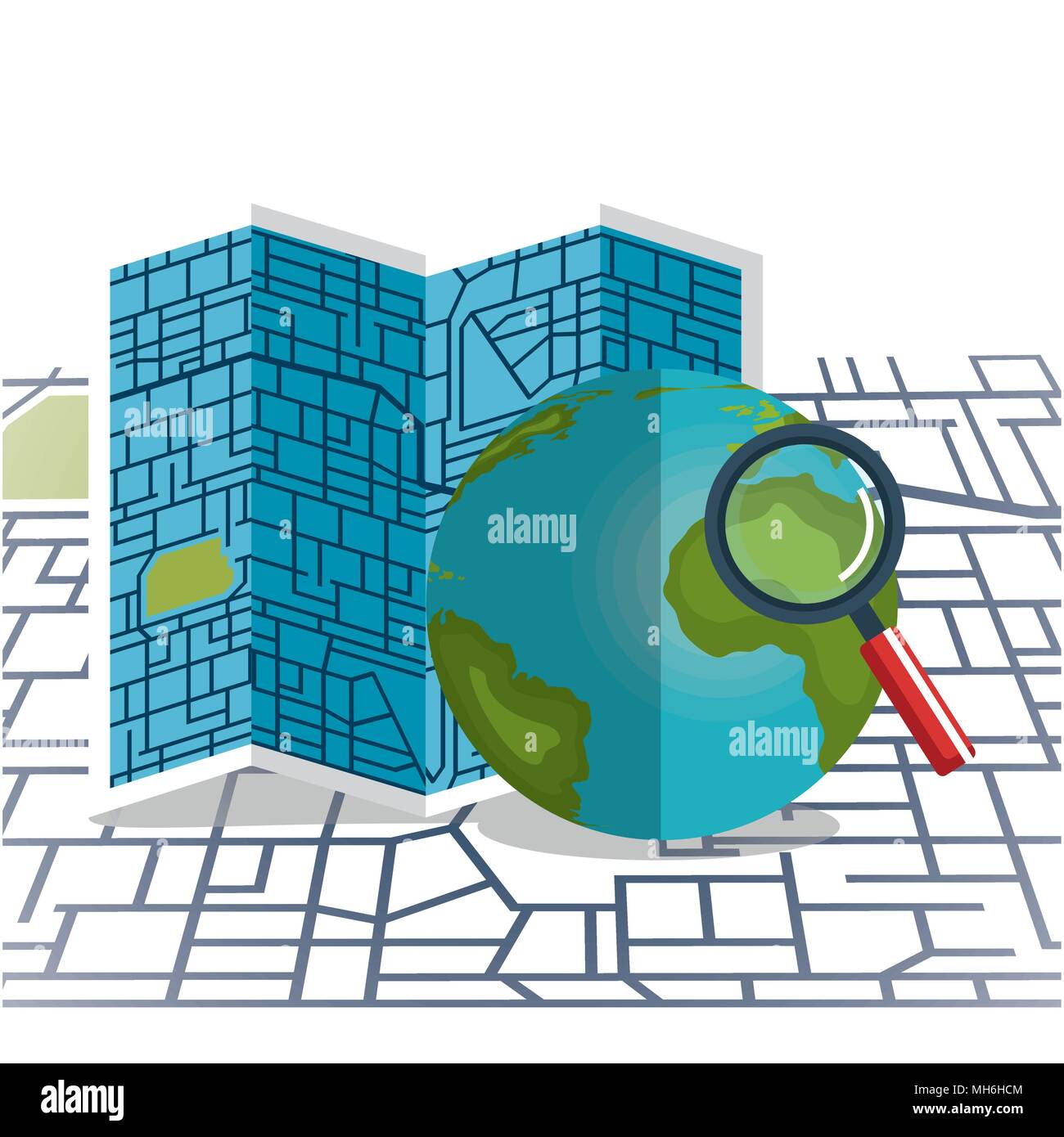 world planet with gps navigation icons Stock Vector Image & Art - Alamy