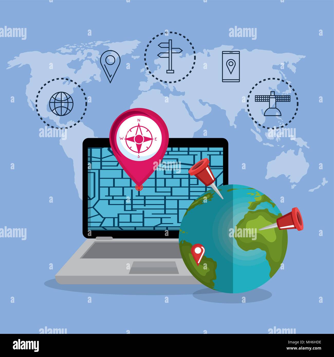 Laptop positioning Stock Vector Images - Alamy