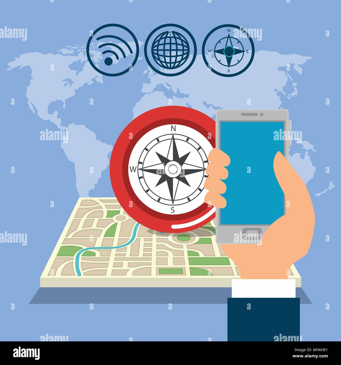Global positioning system gps in human Stock Vector Images - Alamy