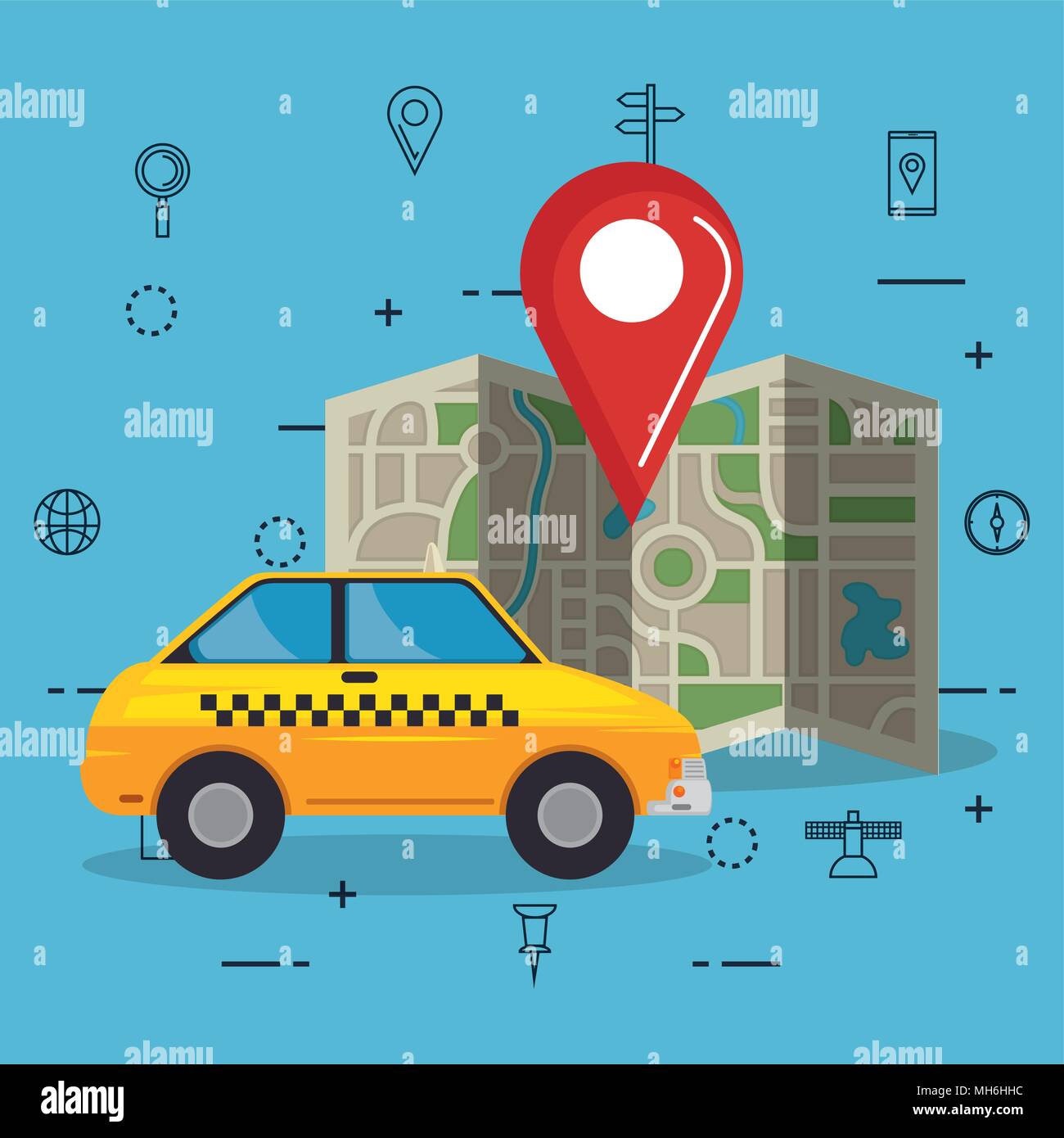 gps navigation set icons Stock Vector Image & Art - Alamy