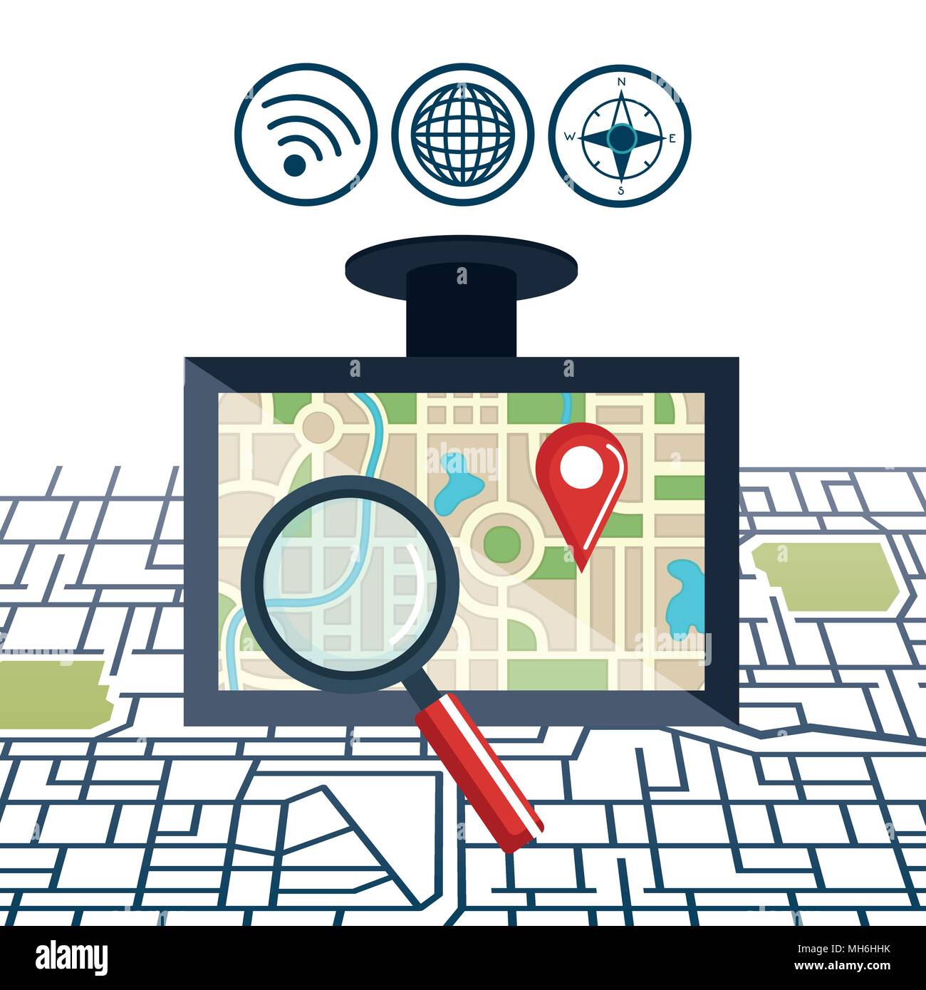 Desktop computer gps navigation hi-res stock photography and images - Alamy