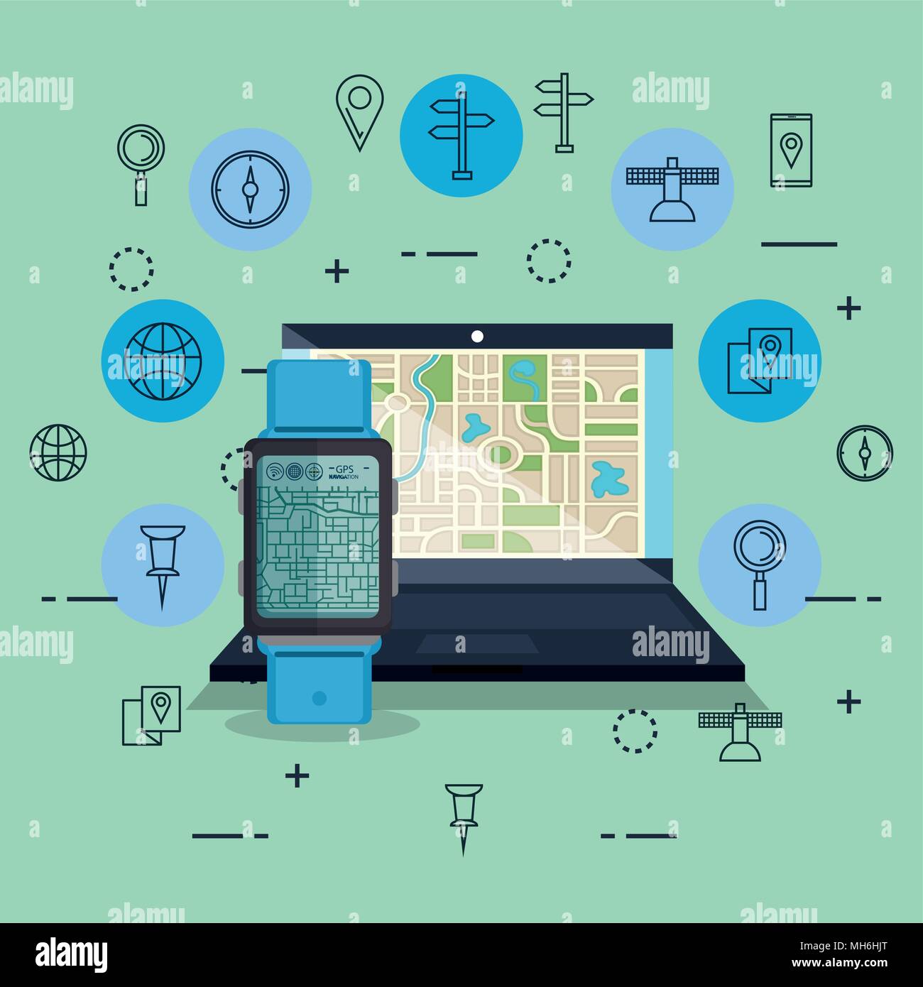 Laptop positioning Stock Vector Images - Alamy