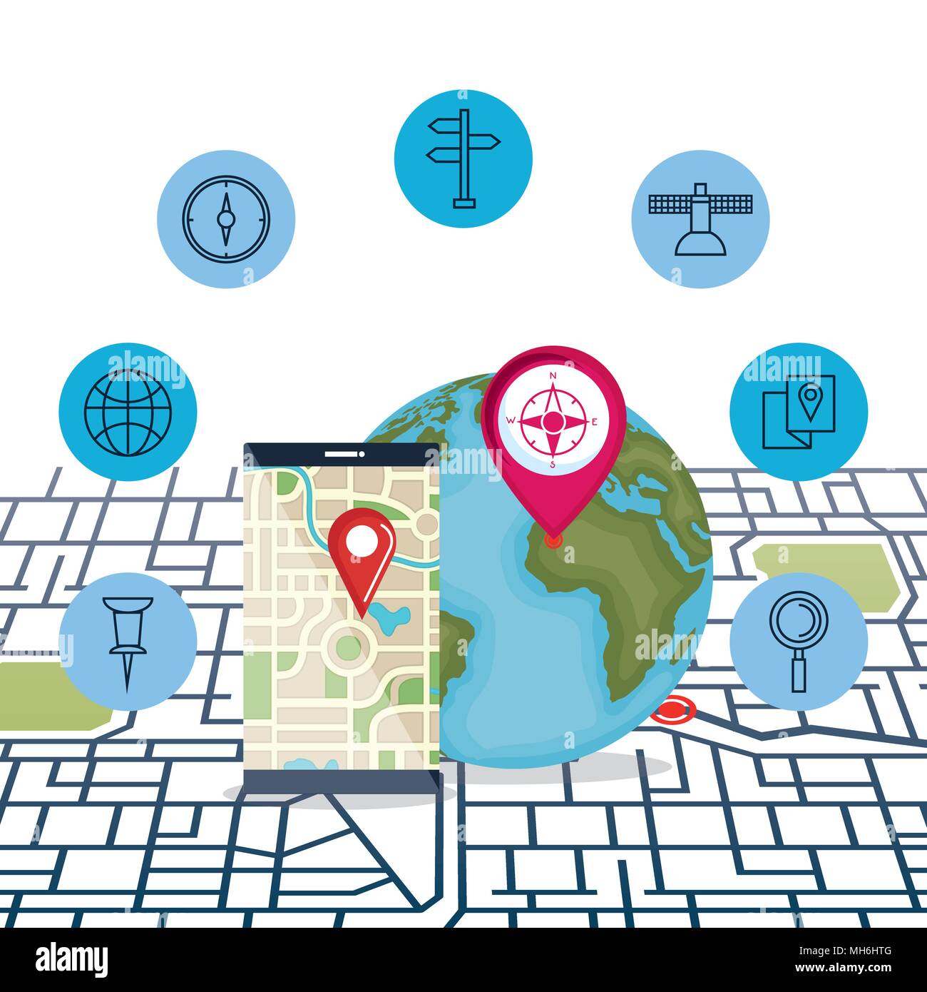 Compass maps navigation Stock Vector Images - Alamy