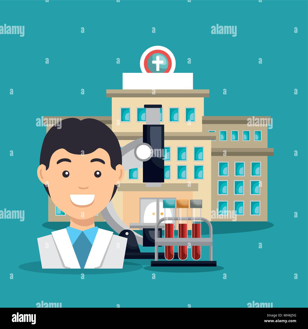 man doctor with medical services icons Stock Vector Image & Art - Alamy