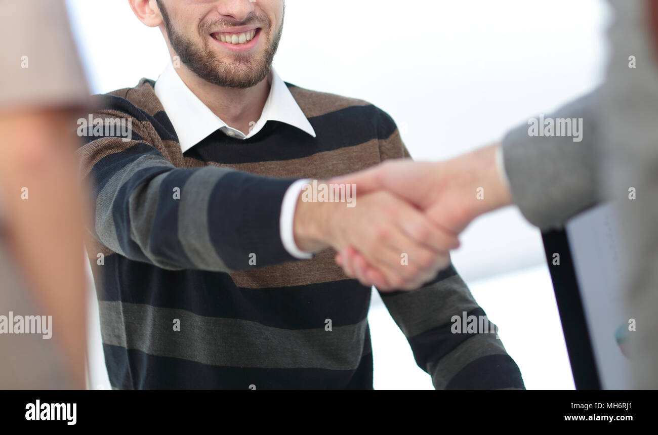 handshake Manager and the client Stock Photo - Alamy