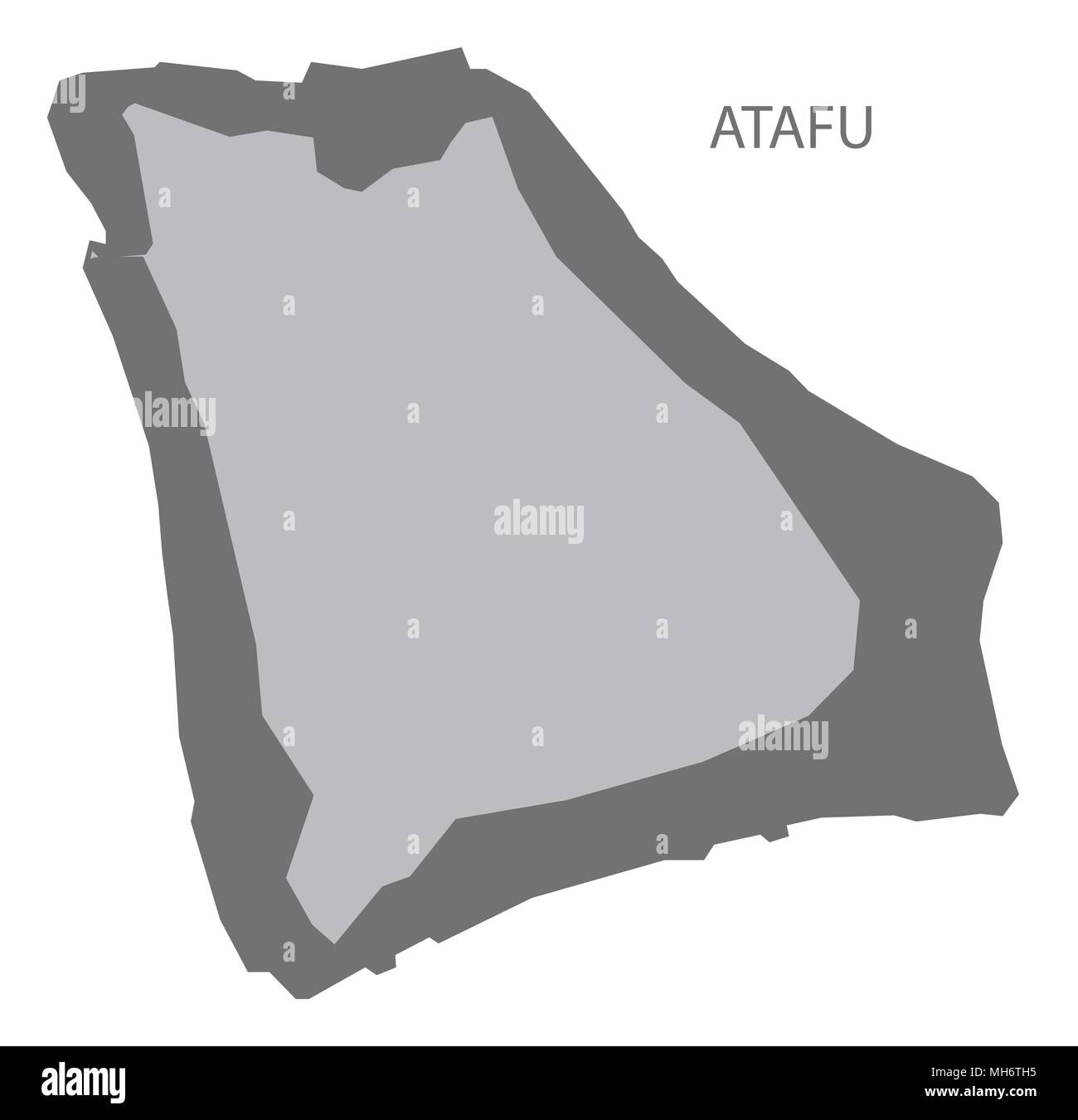 Atafu map of Tokelau Islands grey illustration shape Stock Vector Image ...