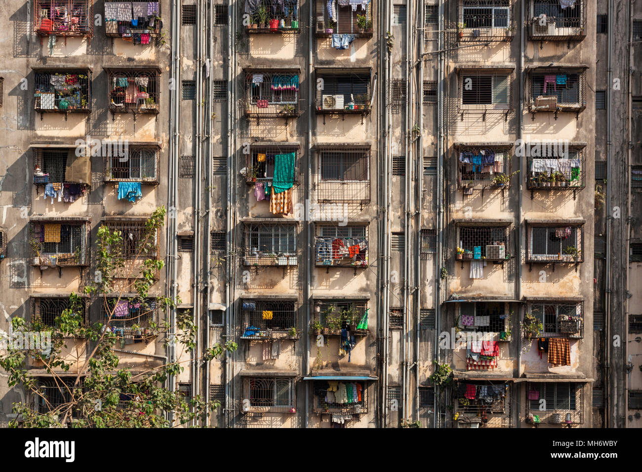 low income housing blocks, mumbai, India Stock Photo - Alamy
