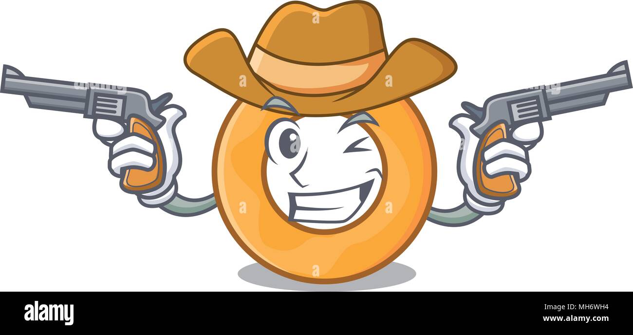 Cowboy onion ring character cartoon vector illustration Stock Vector ...
