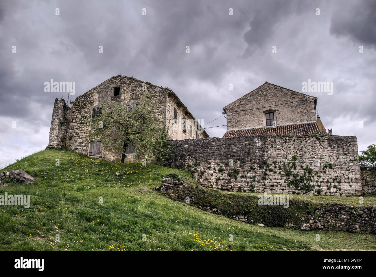 Central Istria (Istra), Croatia - Old stone houses in a small medieval ...